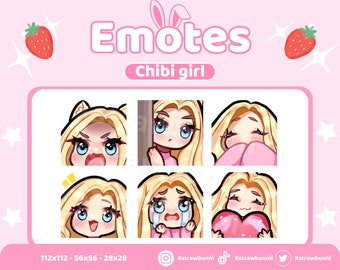 Chibi Girl Emote Bundle for Twitch Discord and Youtube - Etsy