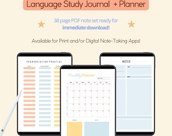 EXTENSION PACK Language Learning Study Notebook, iPad Notes or ...