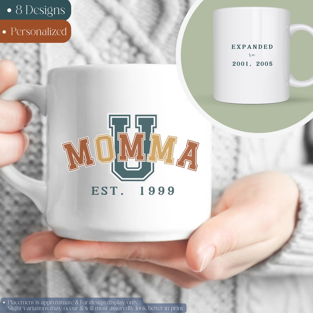 Momma U Ceramic Mug, Personalized College-themed Mug With Special Dates ...