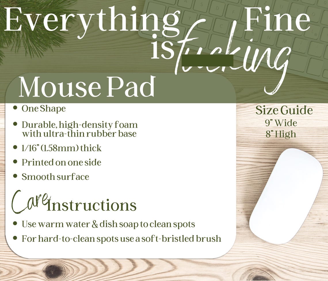 Rectangle Mouse Pad, Funny Crazy, Angry Cat, It's Fine, I'm Fine Theme ...