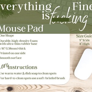 Rectangle Mouse Pad, Funny Crazy, Angry Cat, It's Fine, I'm Fine Theme, Office Desk Decor ...
