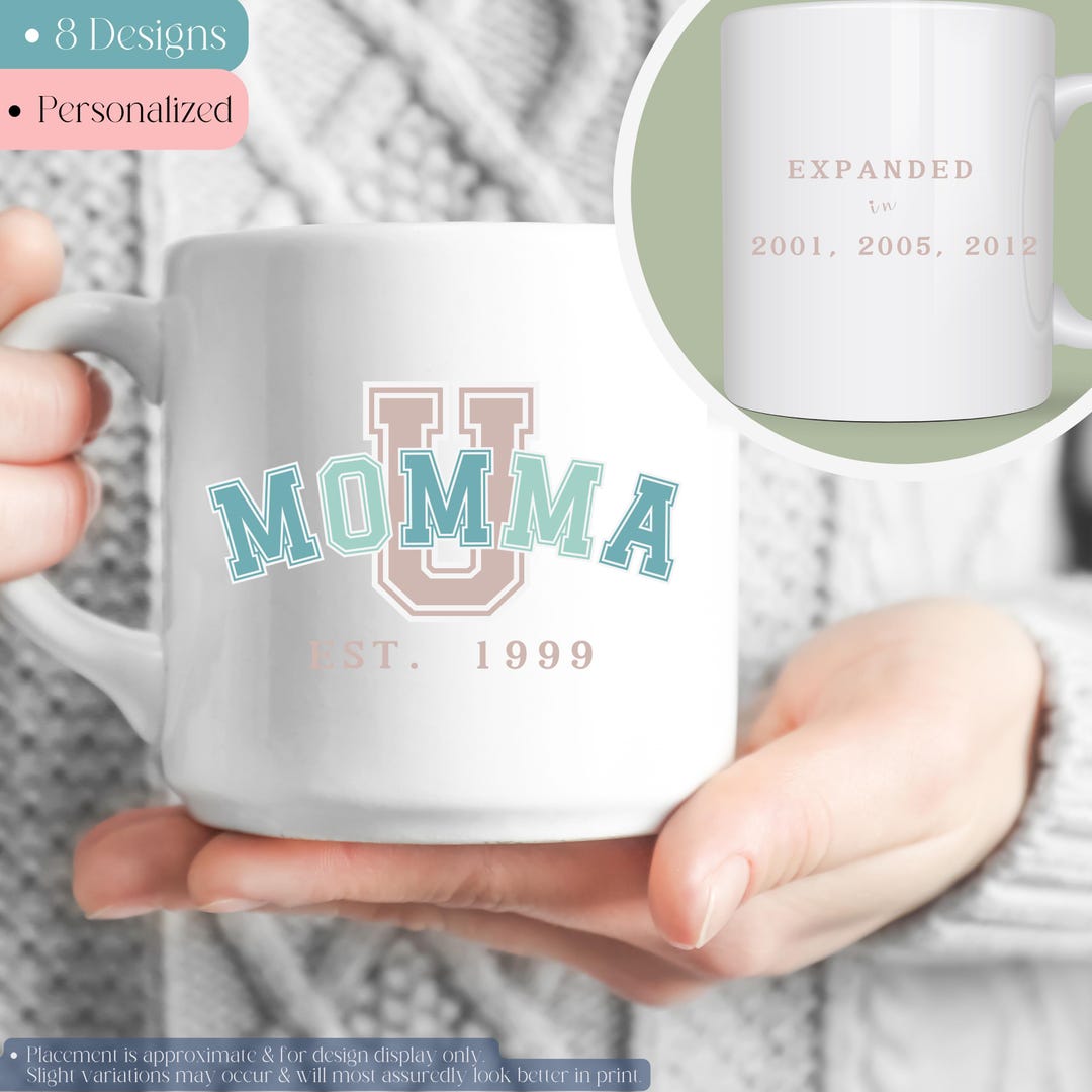 Momma U Ceramic Mug, Personalized College-themed Mug With Special Dates ...
