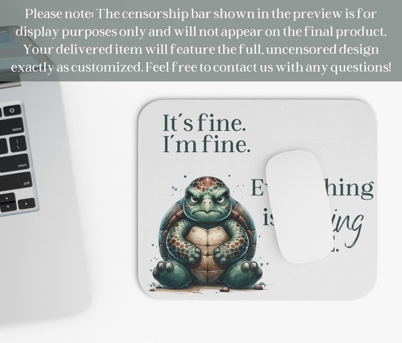 Rectangular Mouse Pad, Everything is Fine, Funny Angry Sloth Mousepad, Lazy Sloth Desk Accessory ...