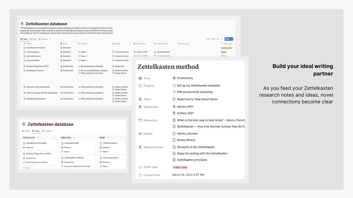 Academic PKM Template: Zettelkasten and Project Management Notion Template - Etsy