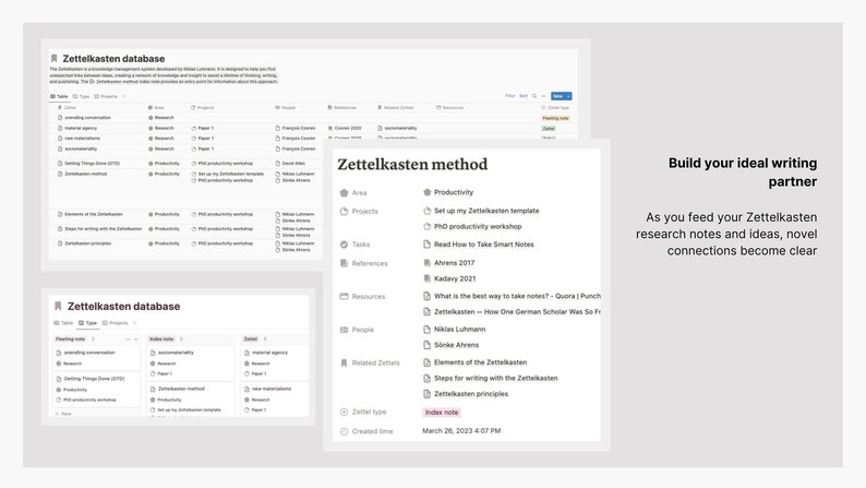 Academic PKM Template: Zettelkasten and Project Management Notion Template - Etsy