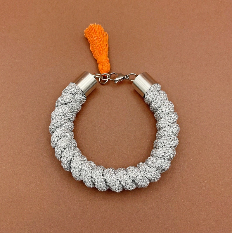 Sparkling and Unique Gold Rope Braided Bracelet, Handmade. Perfect With ...