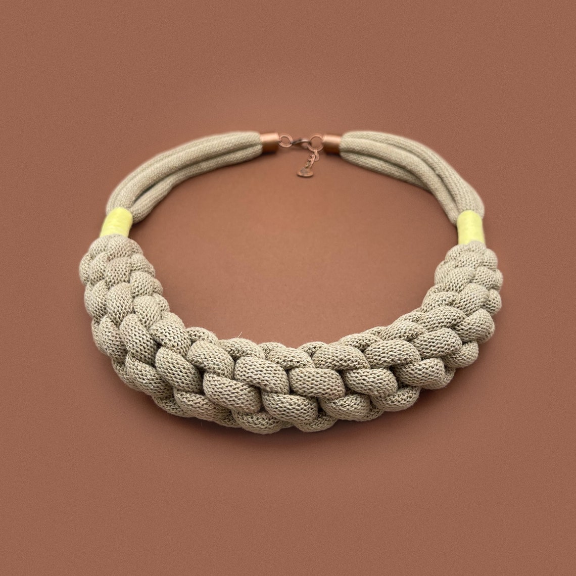 CROWN Necklace Woven in Recycled Cotton Rope, Colorful, Eye-catching ...