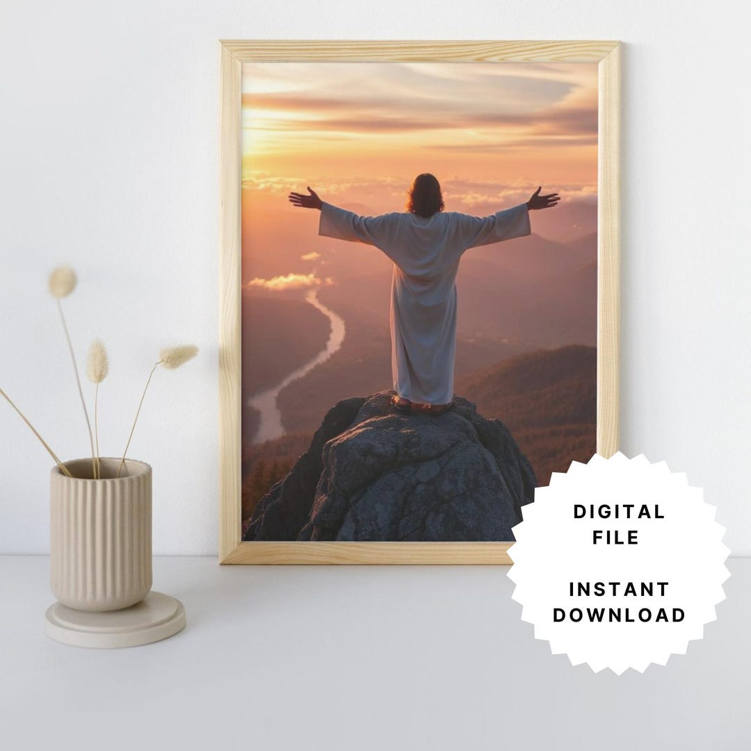 Jesus Digital Art, Christian Wall Art, Jesus Artwork, Jesus Picture ...