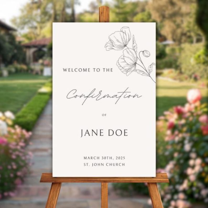 Confirmation Welcome Sign Template, Gender Neutral Party Welcome Sign ...