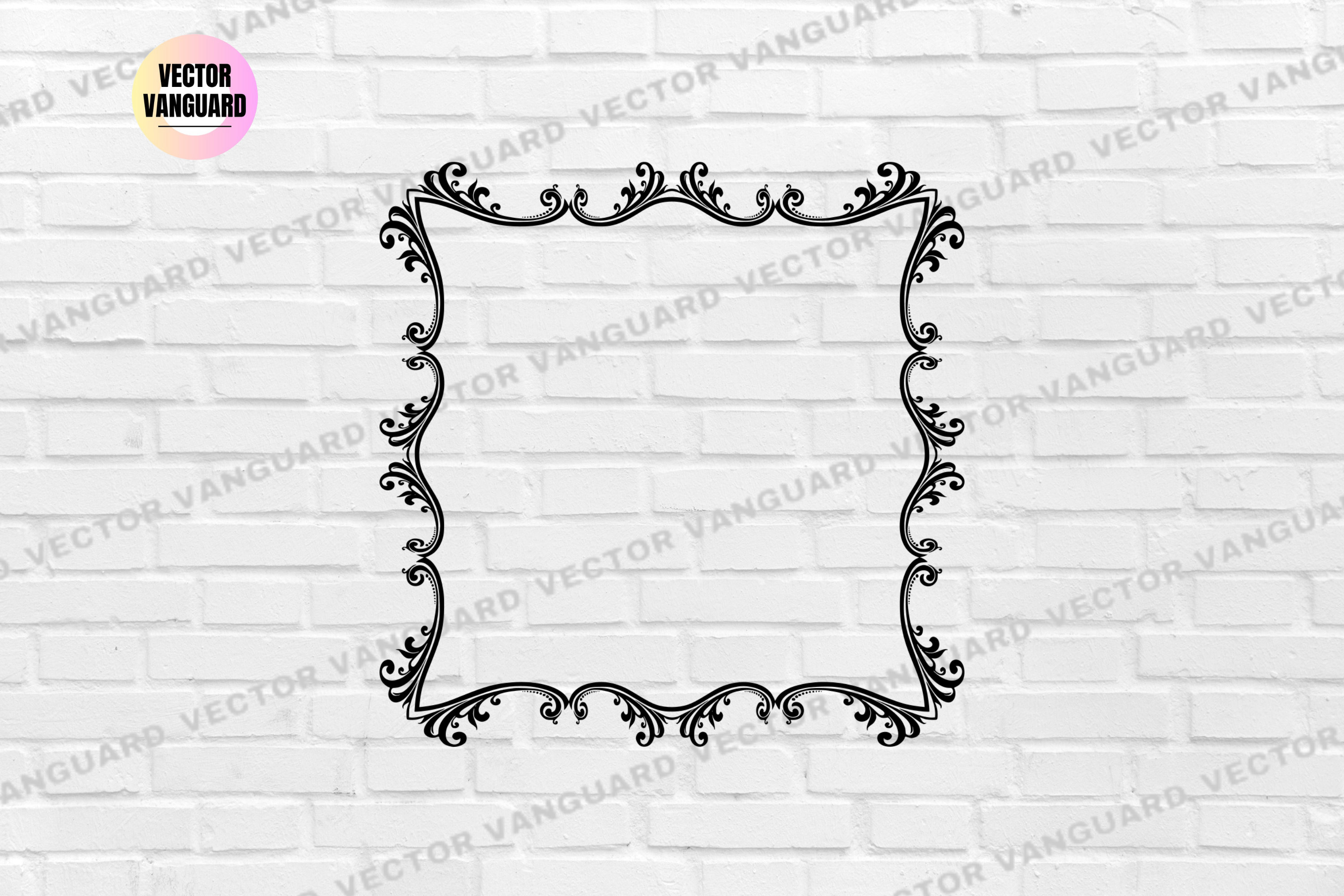 5 Decorative Frame SVG Frame Silhouette Ornamental Design Wedding Frame ...
