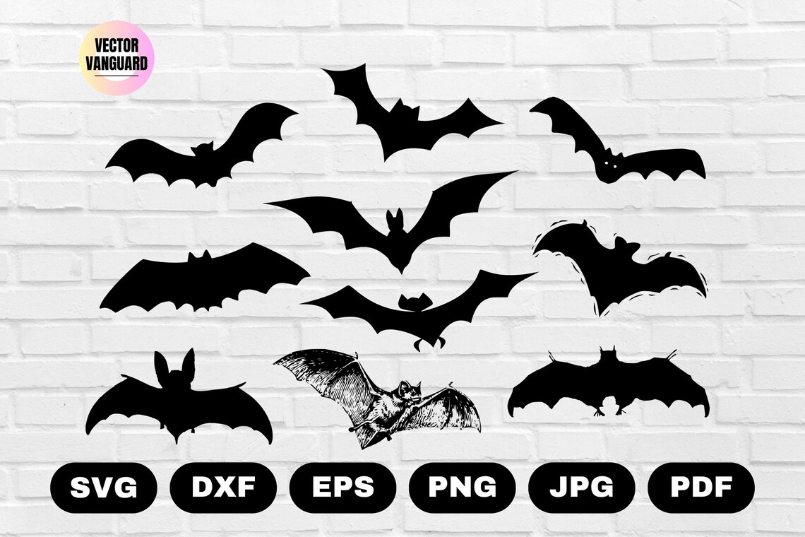 10 Bat SVG | Bat Silhouette | Bat Cut Files | Bat Vector | Bat SVG ...