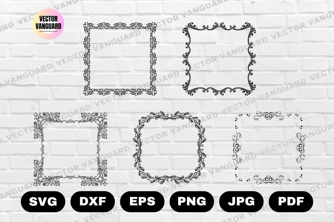 5 Decorative Frame SVG Frame Silhouette Ornamental Design - Etsy Australia