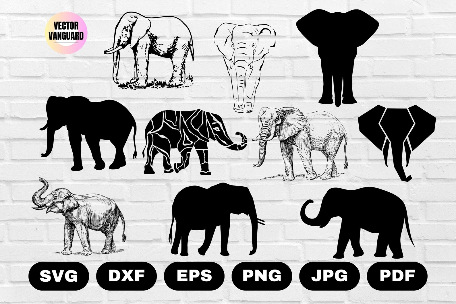 10 Elephant SVG | Elephant Silhouette | Cut Files | Elephant Design ...