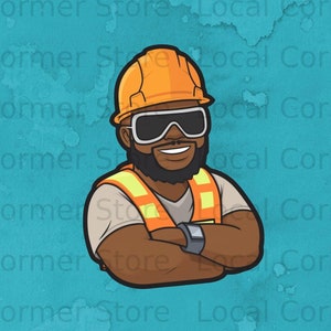 African American Construction Worker INSTANT Download Printable ...