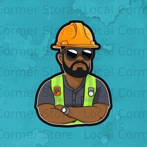 African American Construction Worker INSTANT Download Printable ...