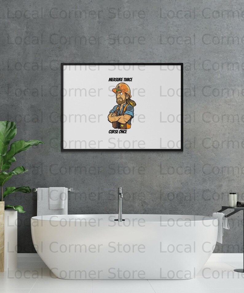 Construction Worker Clipart Measure Twice Curse Once Funny - Etsy