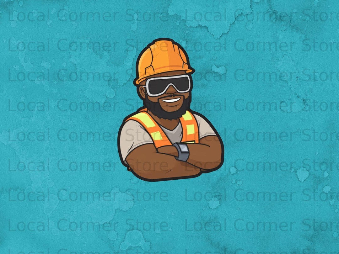 African American Construction Worker INSTANT Download Printable ...