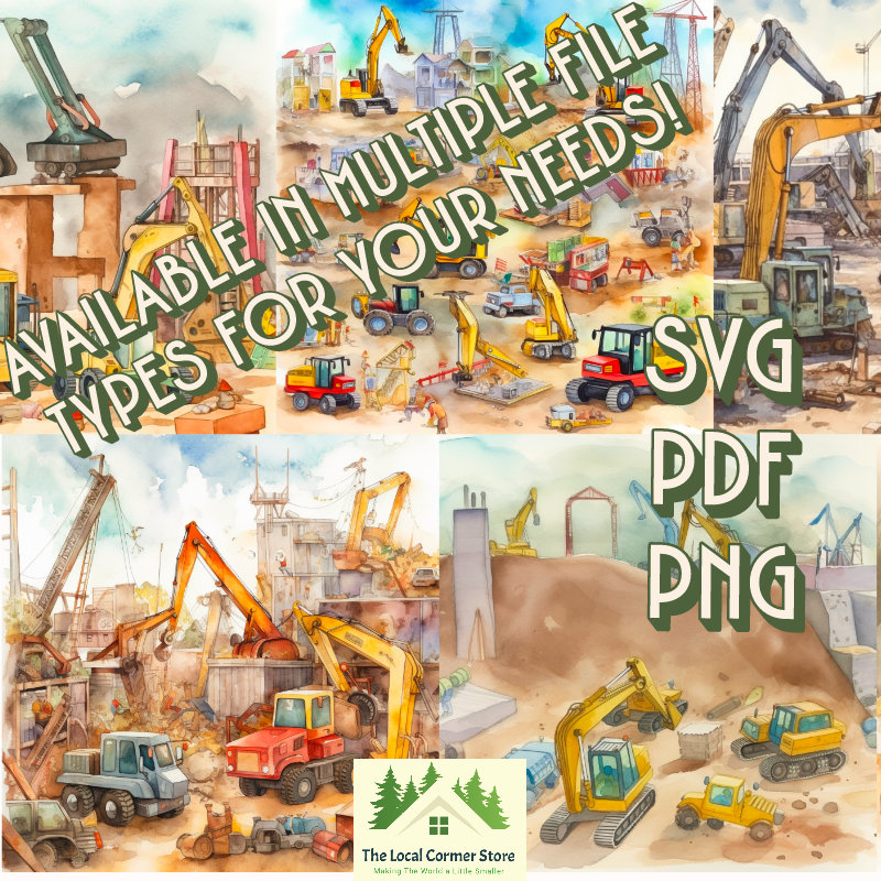 Watercolor Clipart, Original and Unique Construction Equipment ...