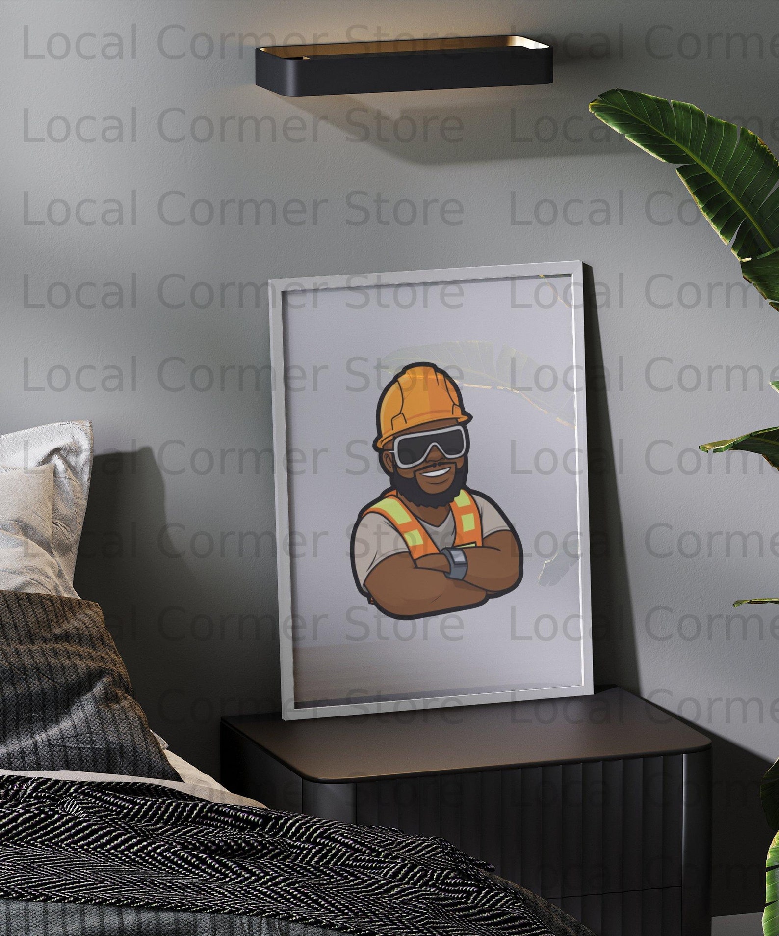 African American Construction Worker INSTANT Download Printable ...