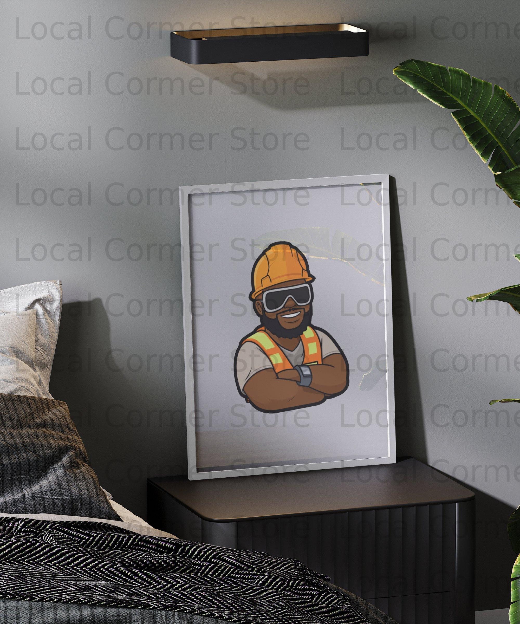 African American Construction Worker INSTANT Download Printable ...