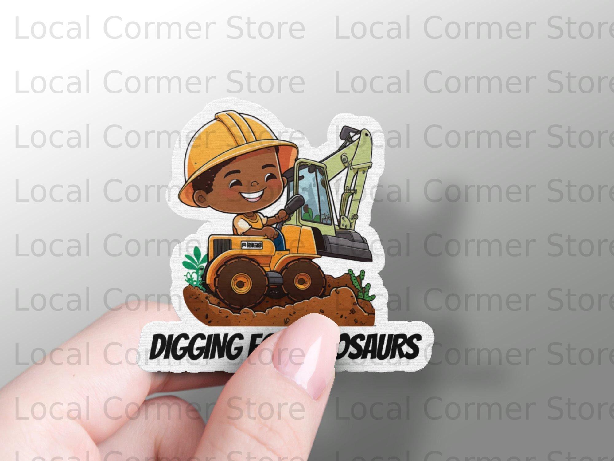 Construction Print and Decor digging for Dinosaurs Cute Funny ...
