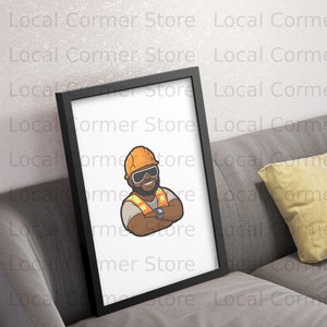 African American Construction Worker INSTANT Download Printable ...
