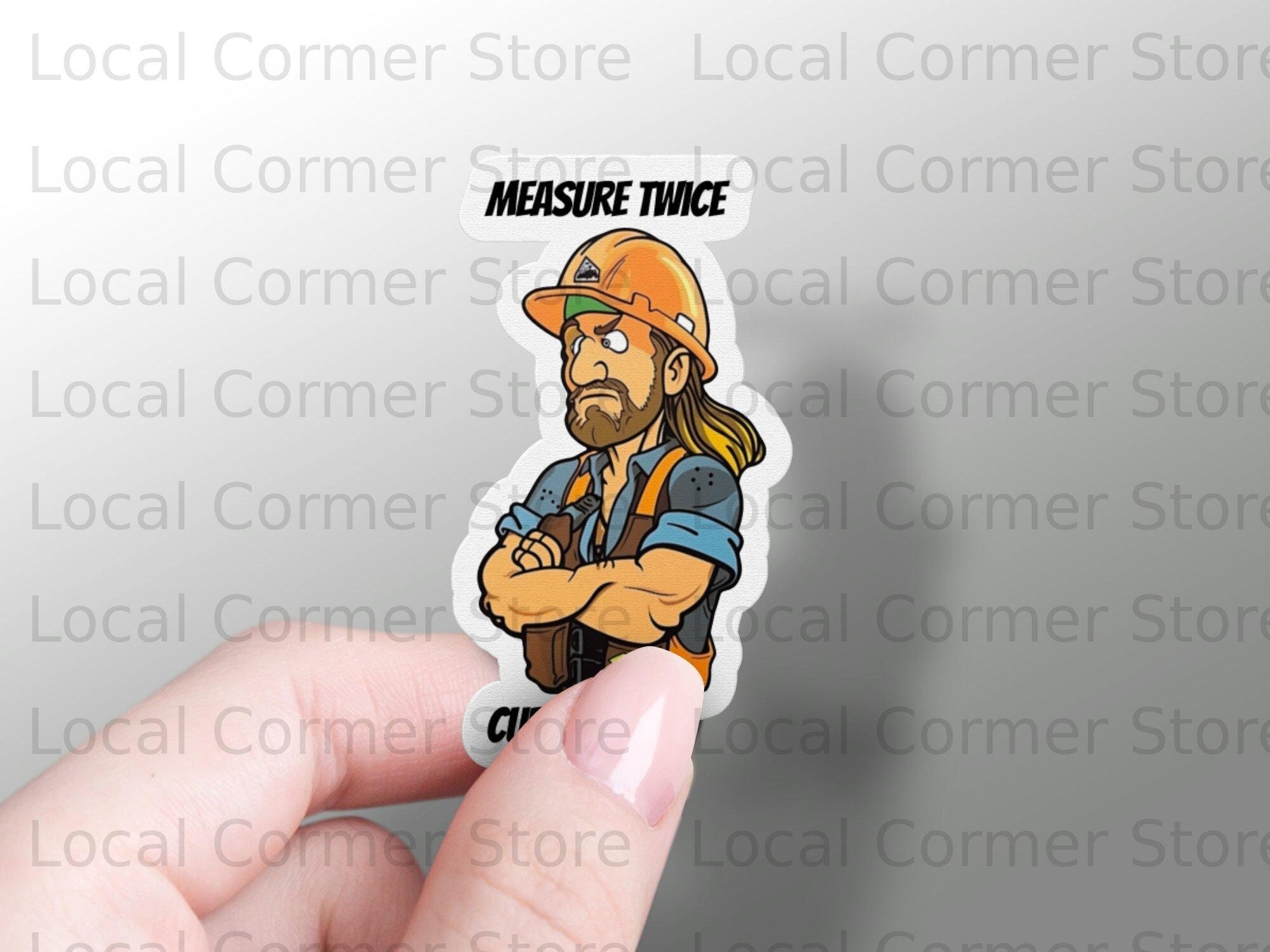 Construction Worker Clipart, Measure Twice Curse Once Funny ...