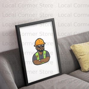 African American Construction Worker INSTANT Download Printable ...