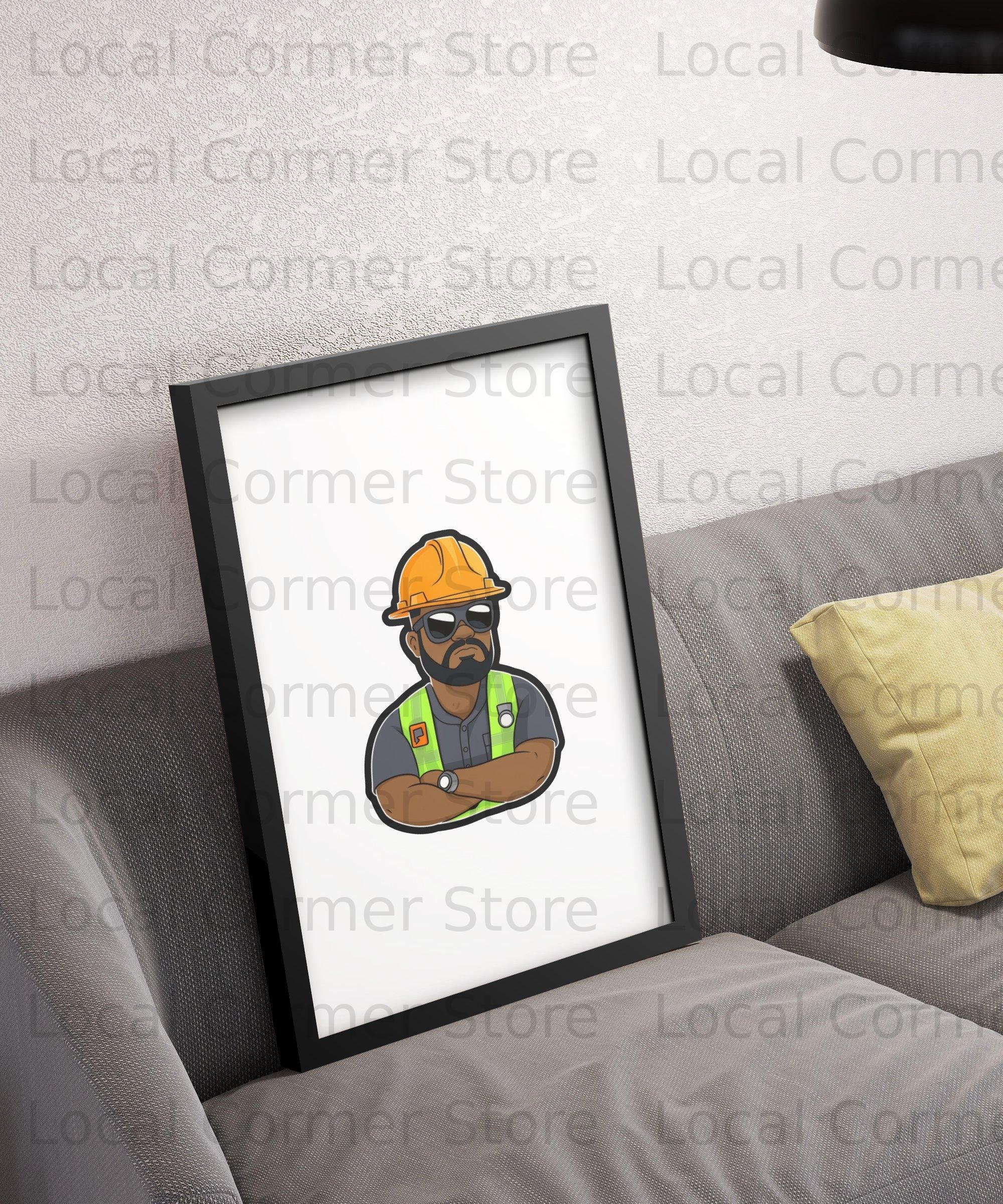 African American Construction Worker INSTANT Download Printable ...