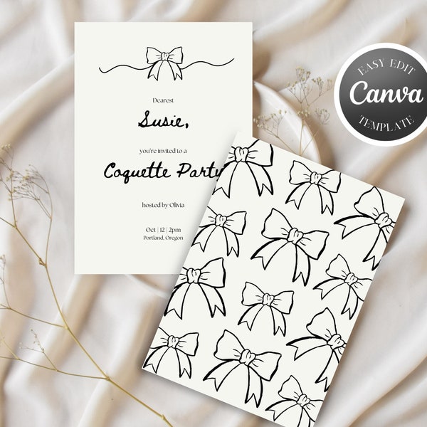 Coquette Invitation Card - Etsy