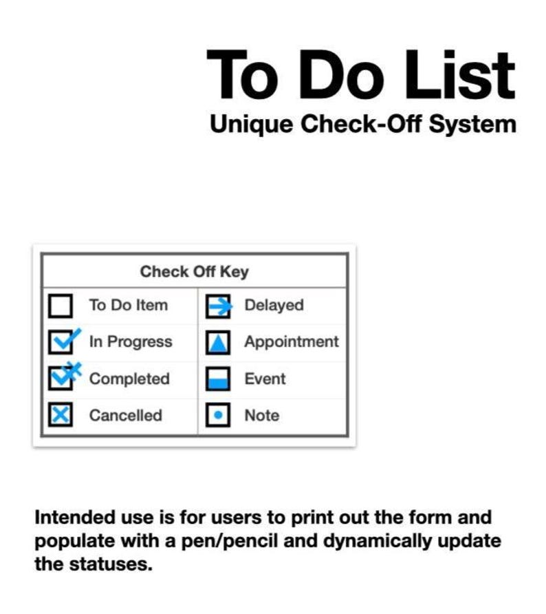 To Do List With Unique Check off System - Etsy