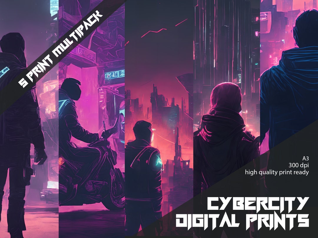 Cybercity 2 Digital Print Digital Download Print Pack Futuristic Neon ...