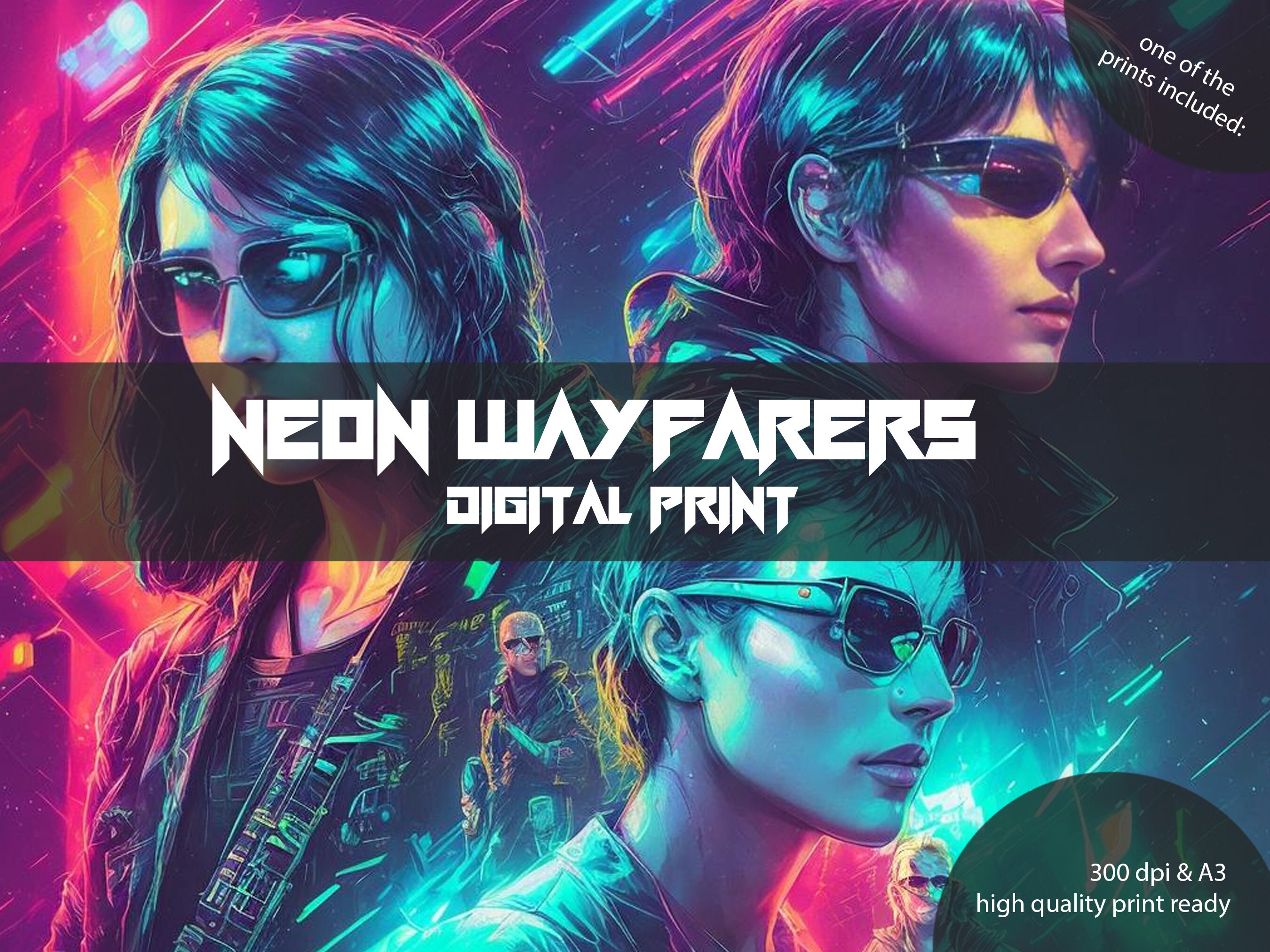 Neon Wayfarers 80's Retro Synthwave Vaporwave Futuristic City ...