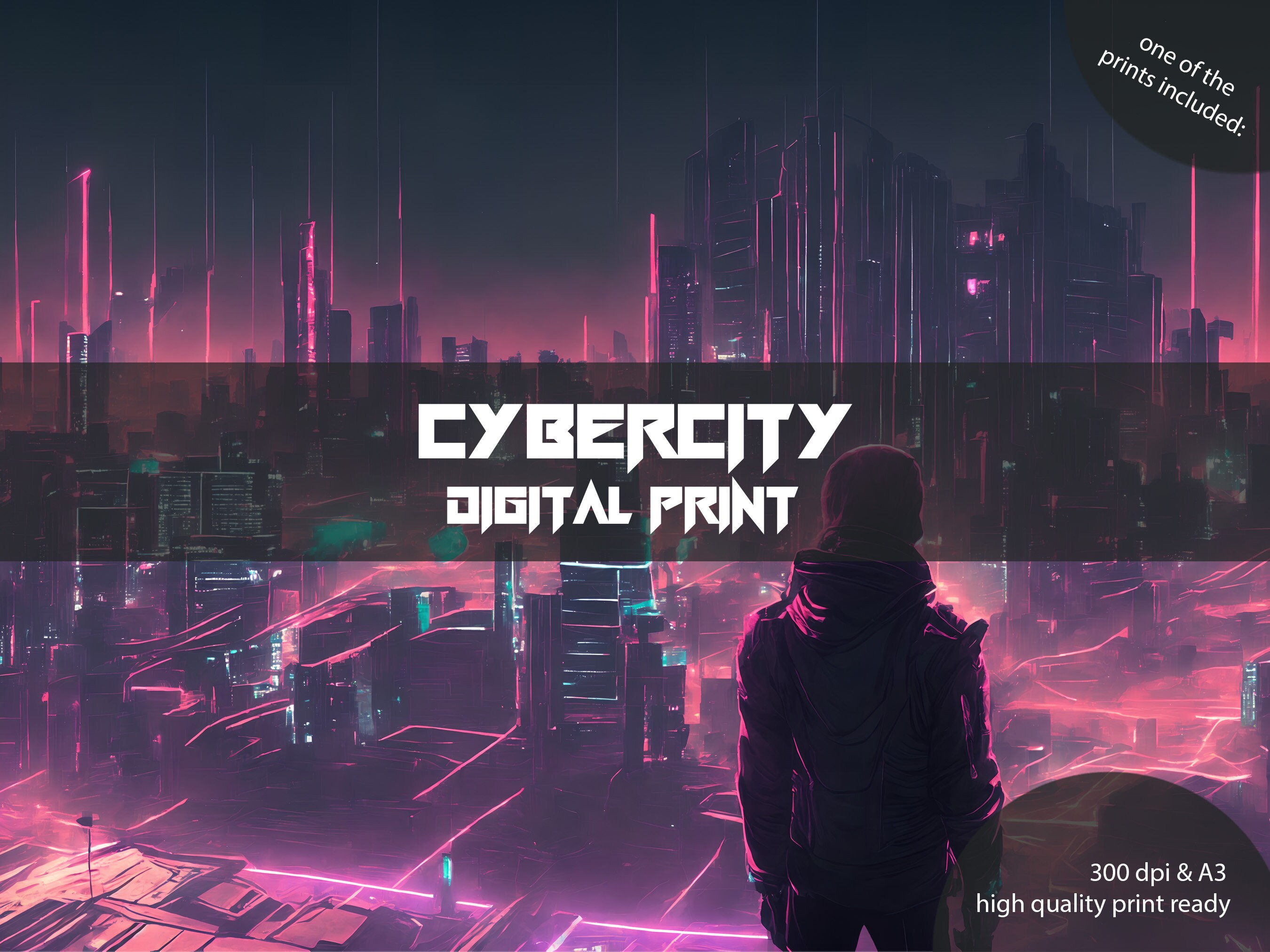 Cybercity 2 Digital Print Digital Download Print Pack Futuristic Neon ...