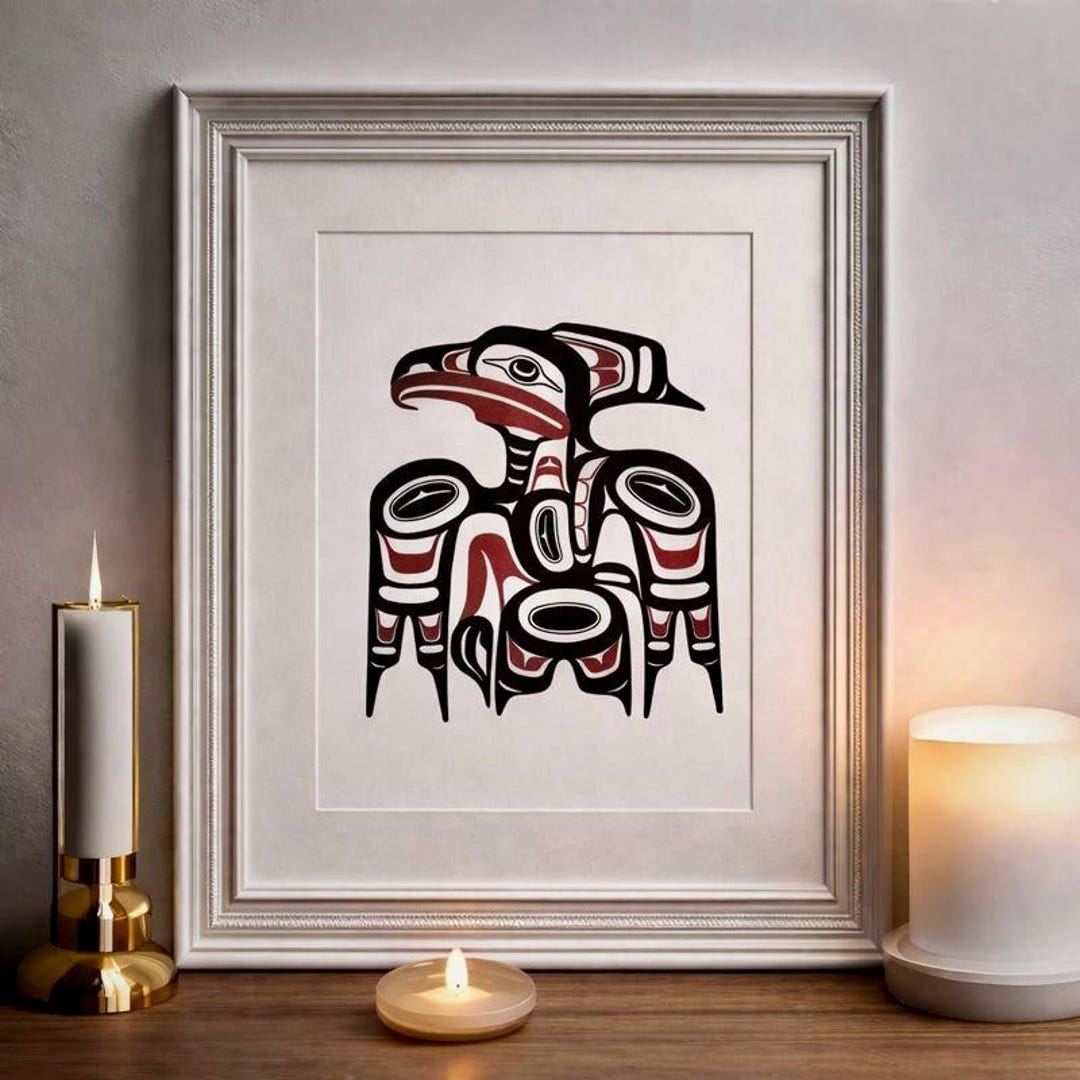 Northwest Coast Raven Totem Rolled Poster | Symbolic Formline Art Print ...