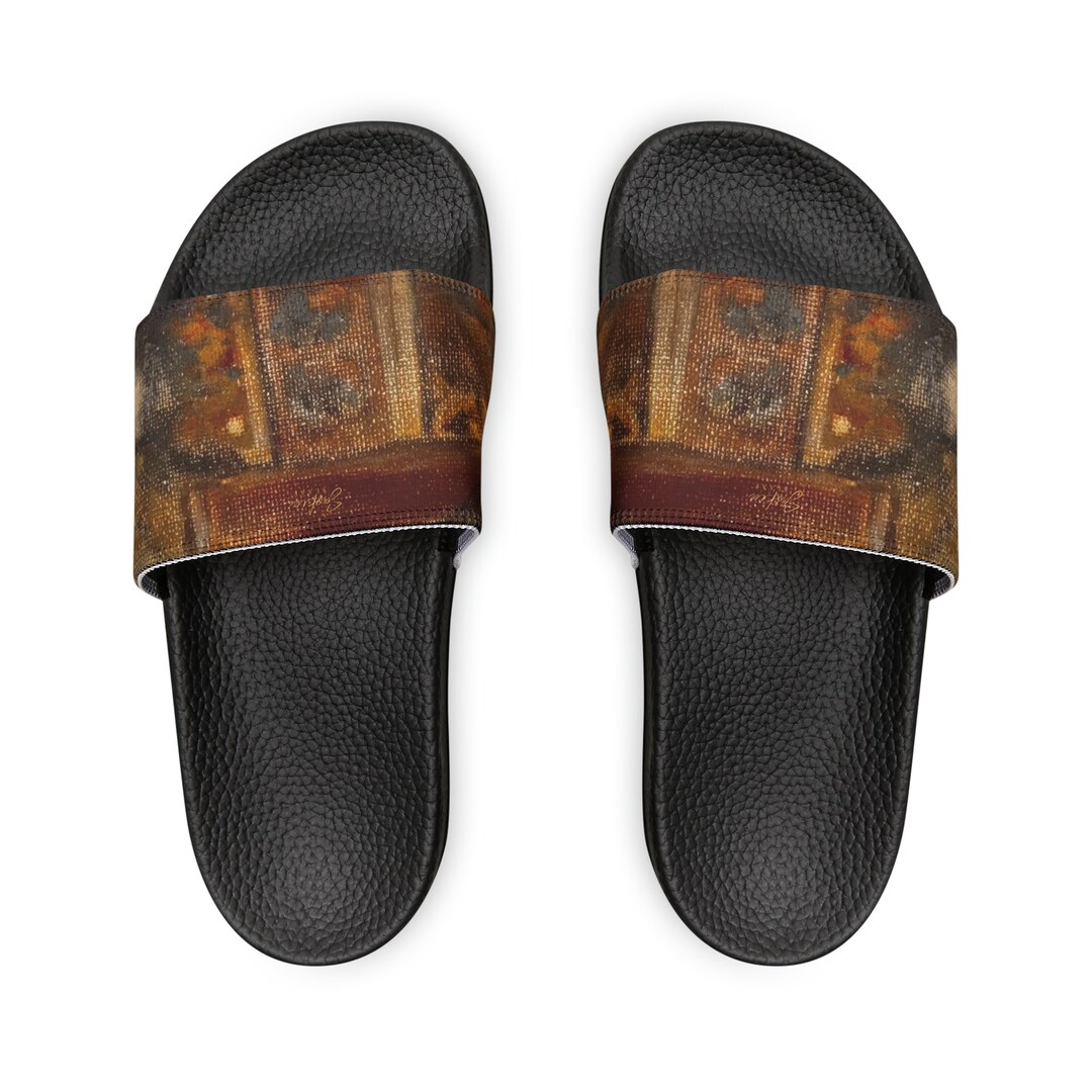 Women's PU Slide Sandals With Original Artwork, Perfect Combo With a ...