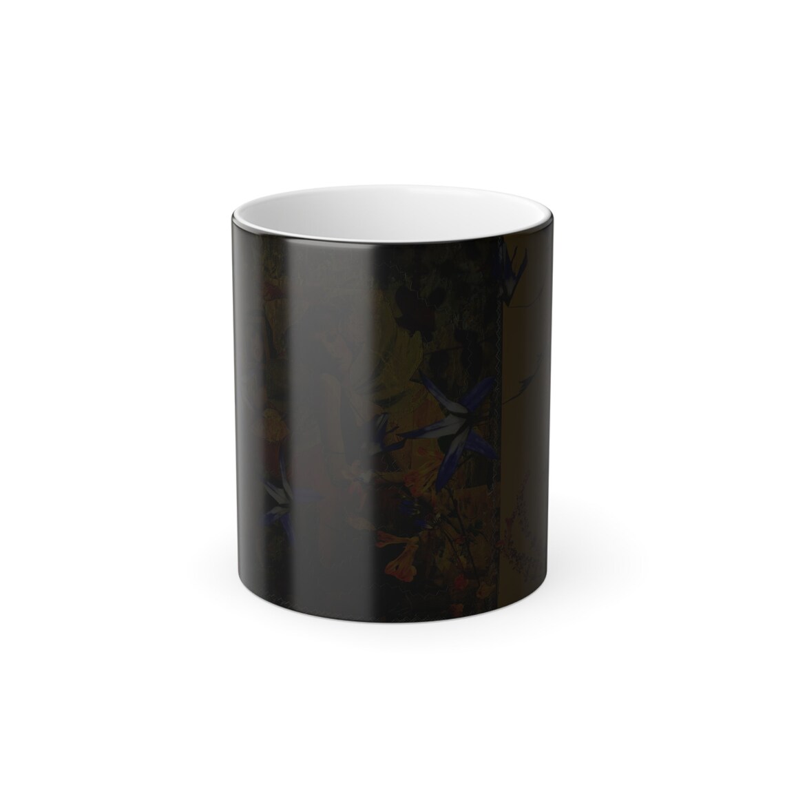Color Morphing Flower Mug, 11oz, Colorful Dried Flowers on a Cup, Roses ...