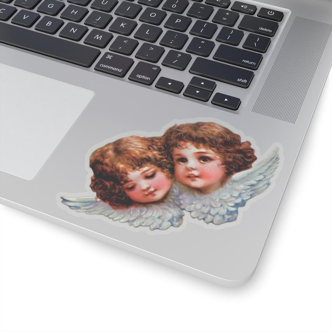 Vintage Cherub Kiss-cut Stickers, Cute Angel Laptop Decal, Eco Friendly ...