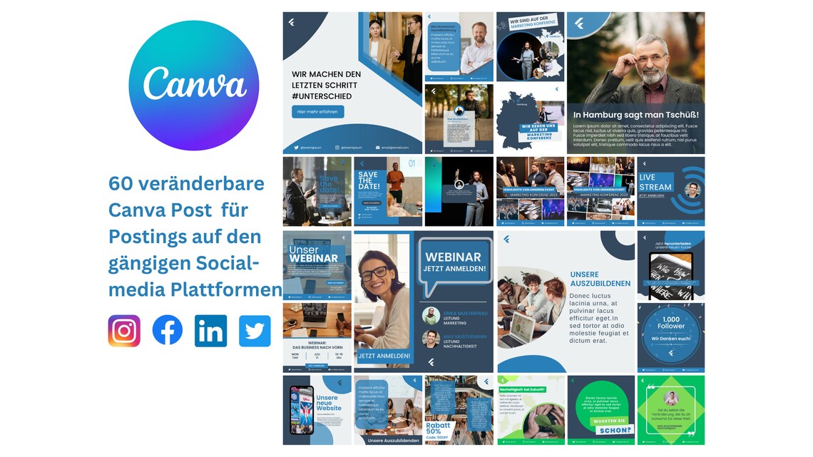 60 Ultimate Business Socialmedia Post Templates for Linkedin, Instagram ...