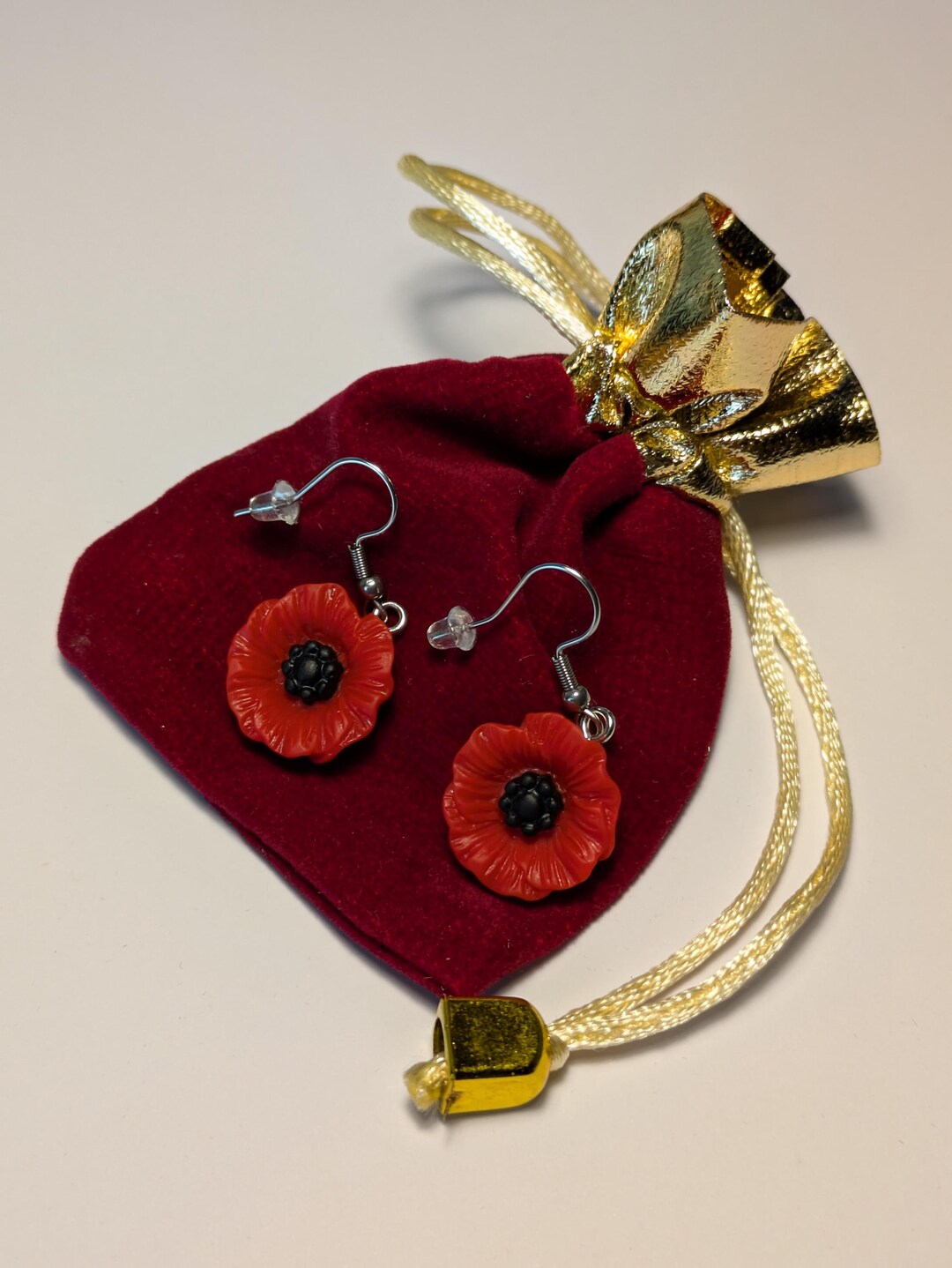 Anzac Red Poppy Earrings - Etsy Australia