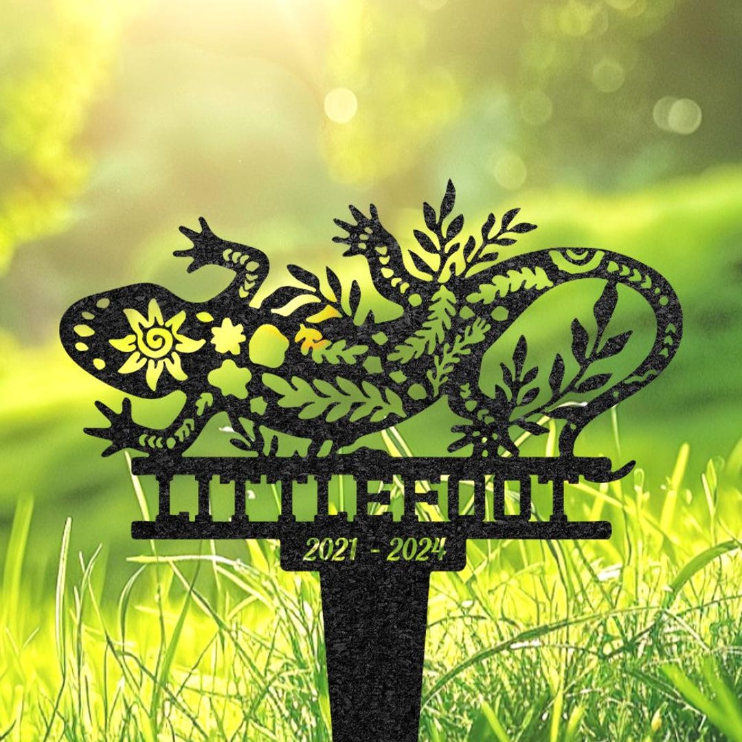 Personalized Lizard Grave Marker, Custom Lizard Memorial Garden Sign ...