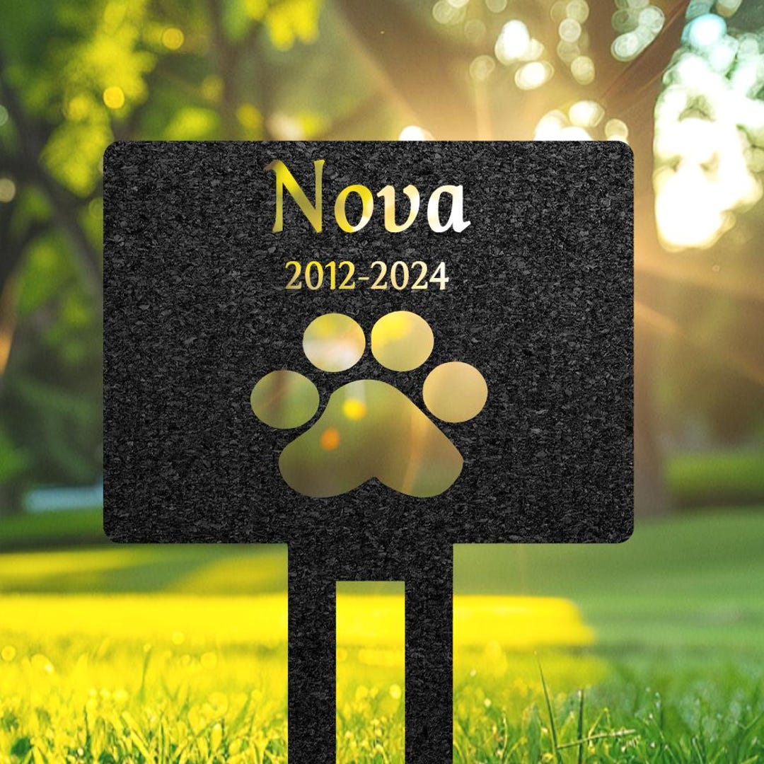 Custom Pet Memorial Grave Marker, Personalized Pet Name Plaque, Outdoor ...