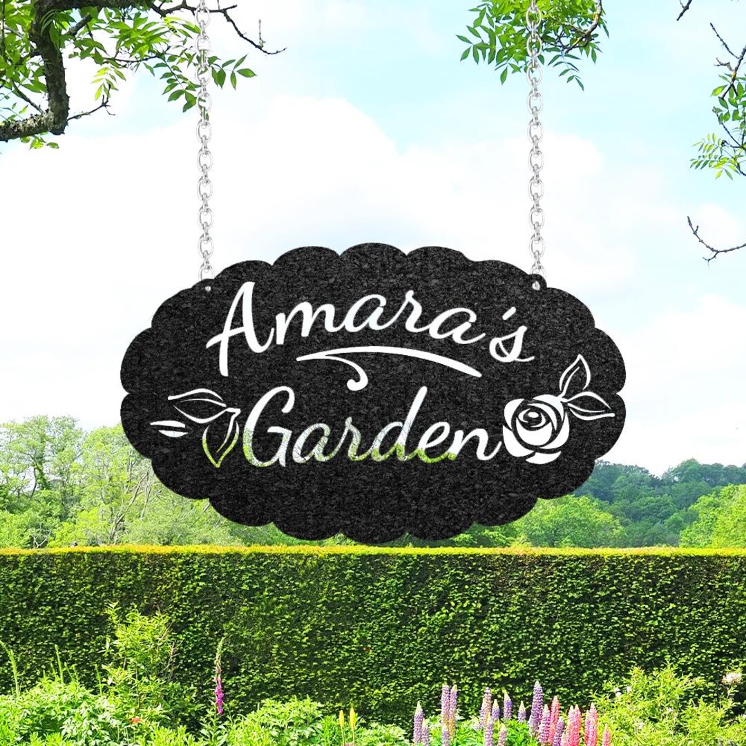 Custom Rose Garden Name Plaque, Personalized Front Porch Decor, Garden ...