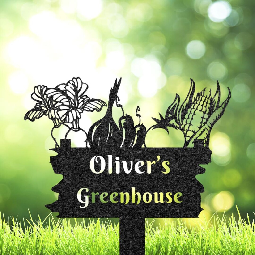 Custom Vegetable Garden Decor, Personalized Greenhouse Metal Art ...