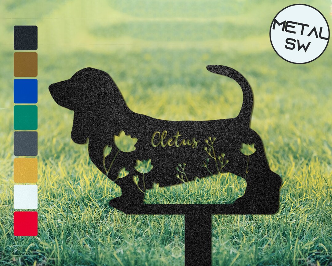 Custom Dachshund Gift, Custom Dachshund Address Sign, Metal Floral ...