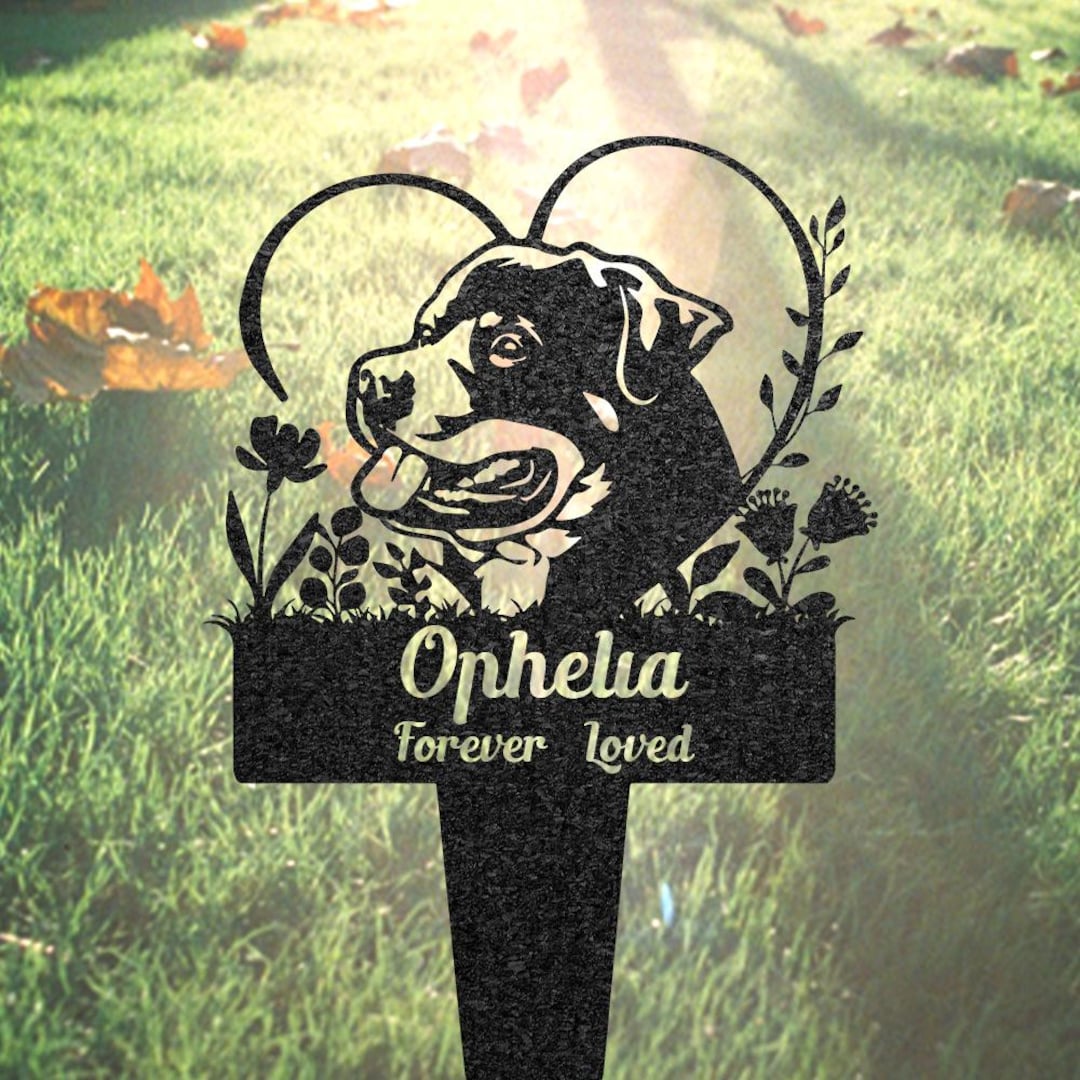 Custom Rottweilers Dog Memorial Plaque, Personalized Dog Grave Marker ...