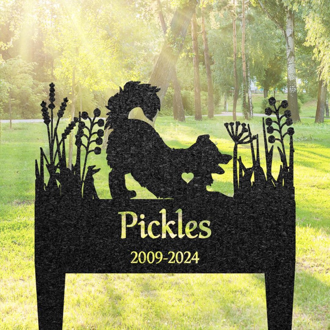 Custom Border Collie Memorial Burial Stake, Metal Garden Sign With Dog ...