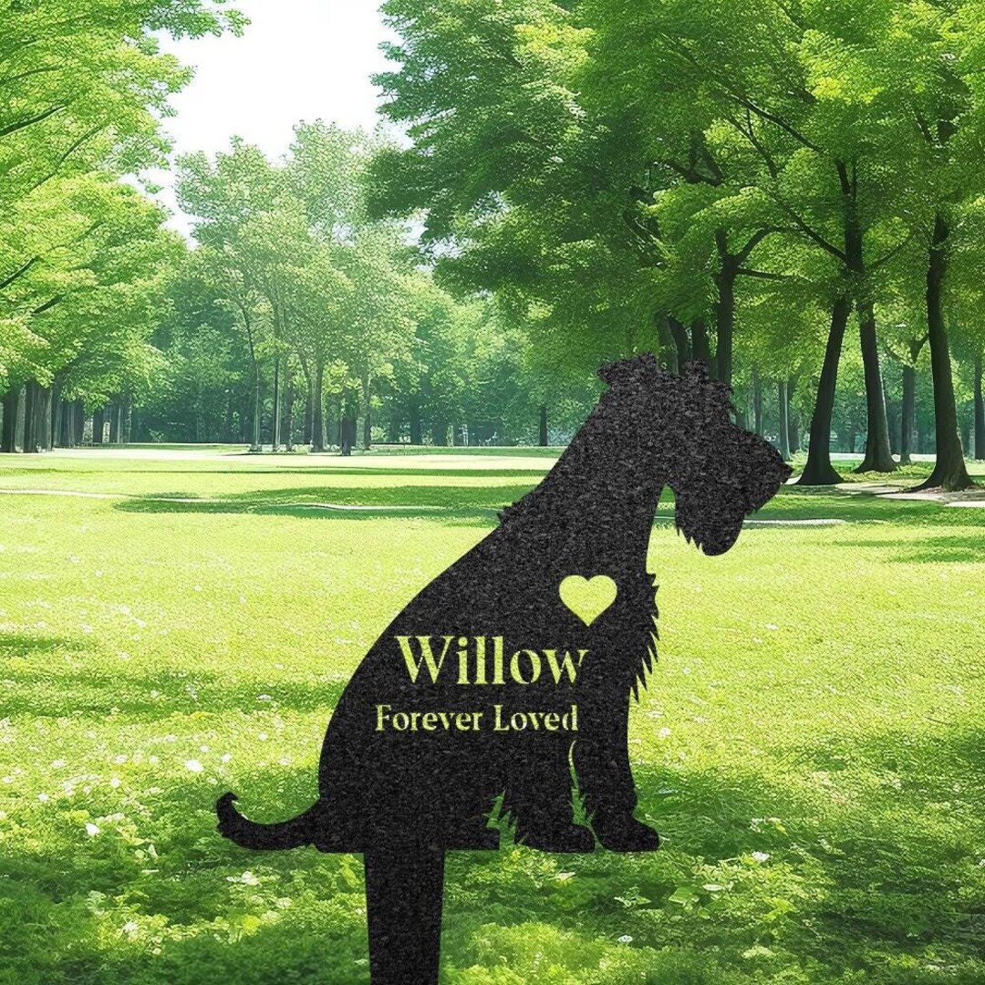 Airedale Terrier Memorial Stake, Custom Metal Garden Sign, Pet Grave ...