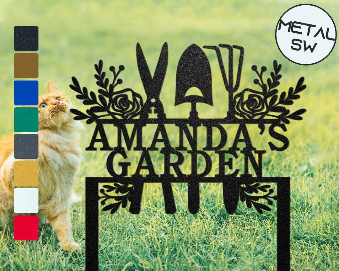 Garden Tools Sign Custom Garden Sign Personalized Garden Name Sign ...