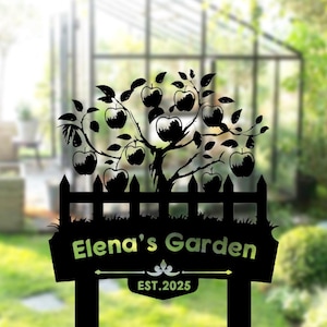 Custom Apple Tree Metal Stake, Personalized Apple Garden Decor, Orchard ...
